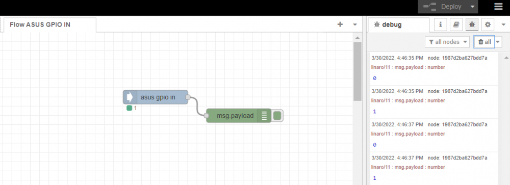 How to use DO on Node-Red (tinkeros-gpio) - Software - Tinker Board Forum